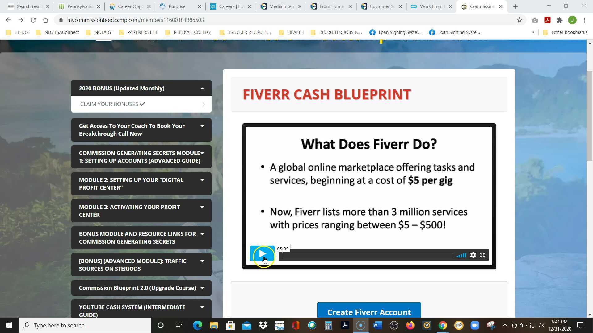 commission bootcamp fiverr