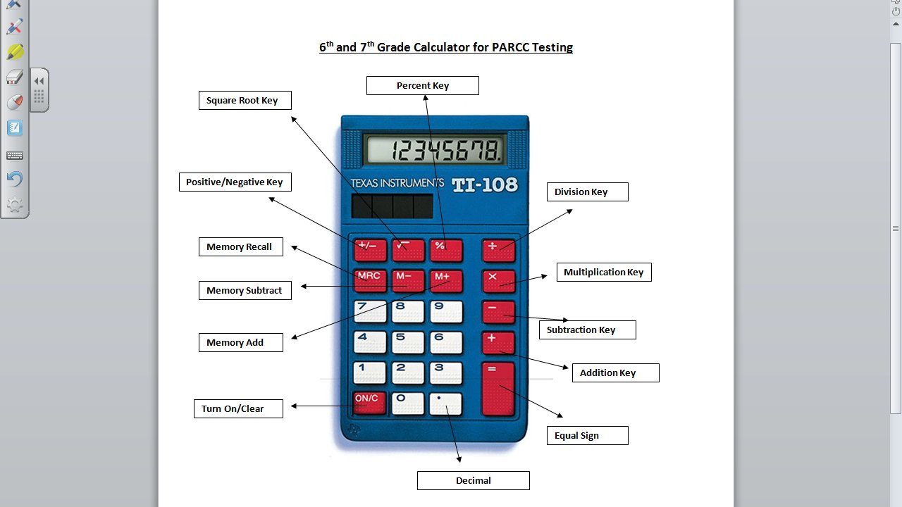 6th and 7th Grade PARCC Calculator Overview