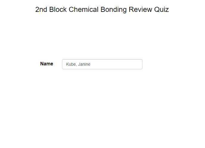 Feedback for Chemical Bonding Quiz