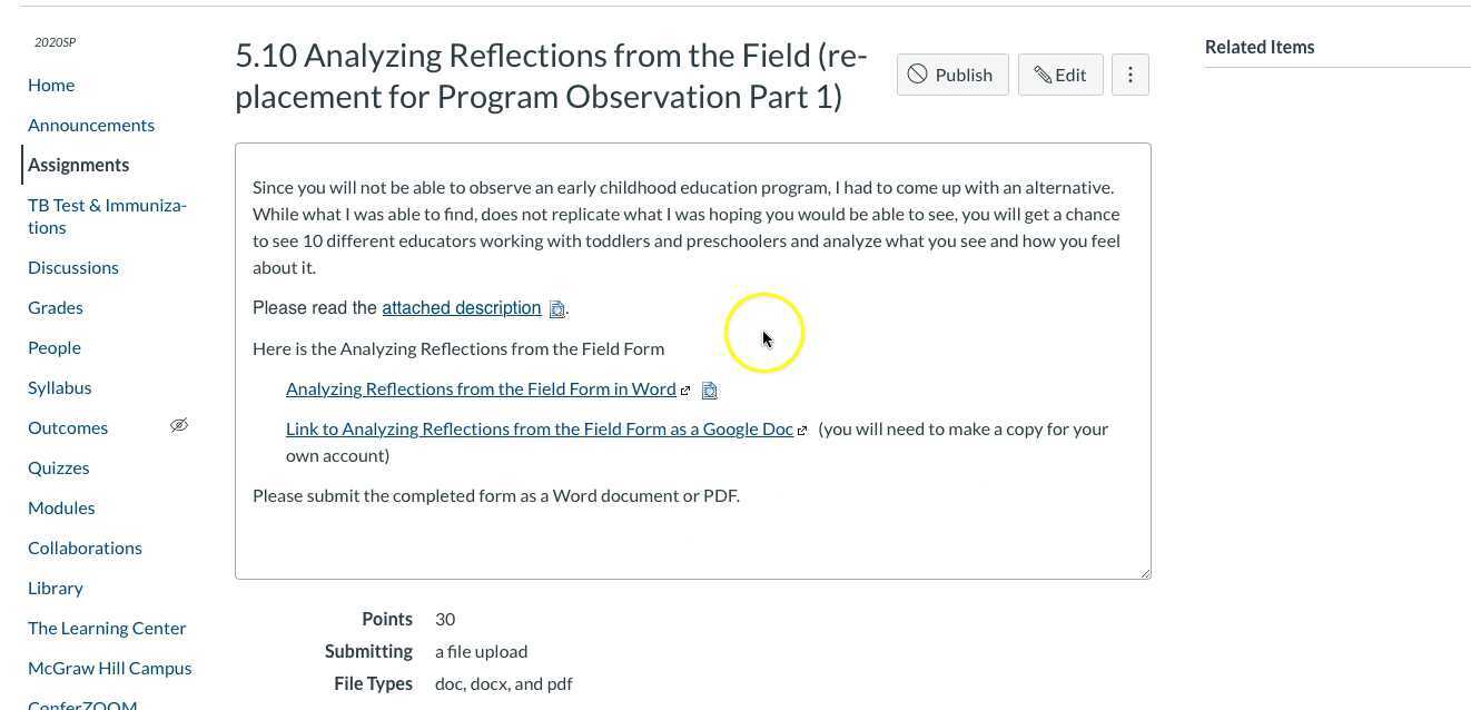 Program Observation part 1