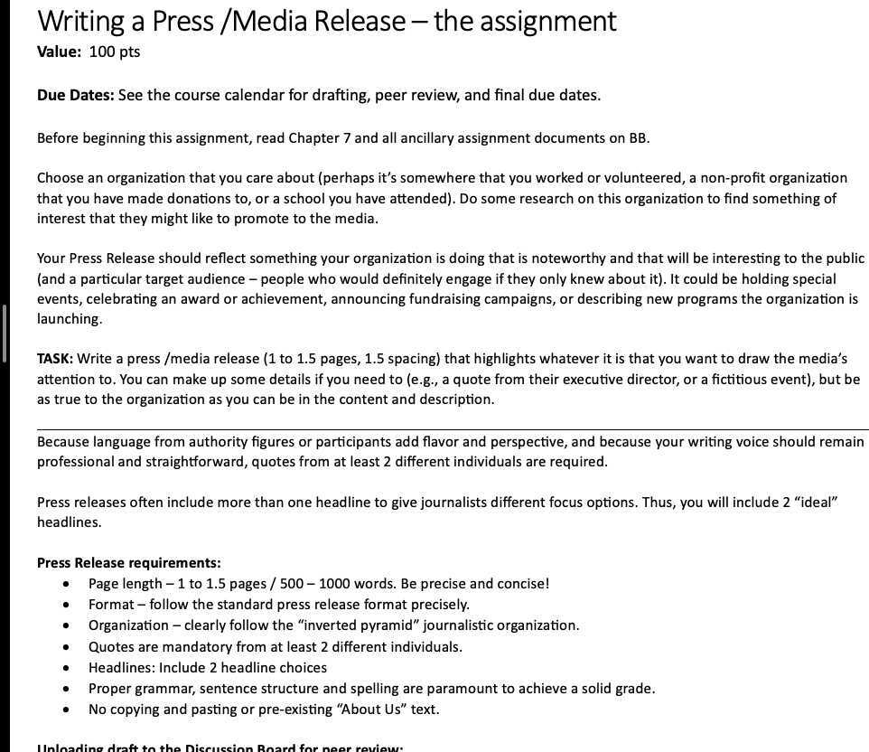 Peer Review of a Press Release