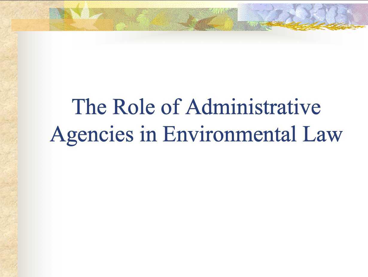 Regulations & Environmental Law