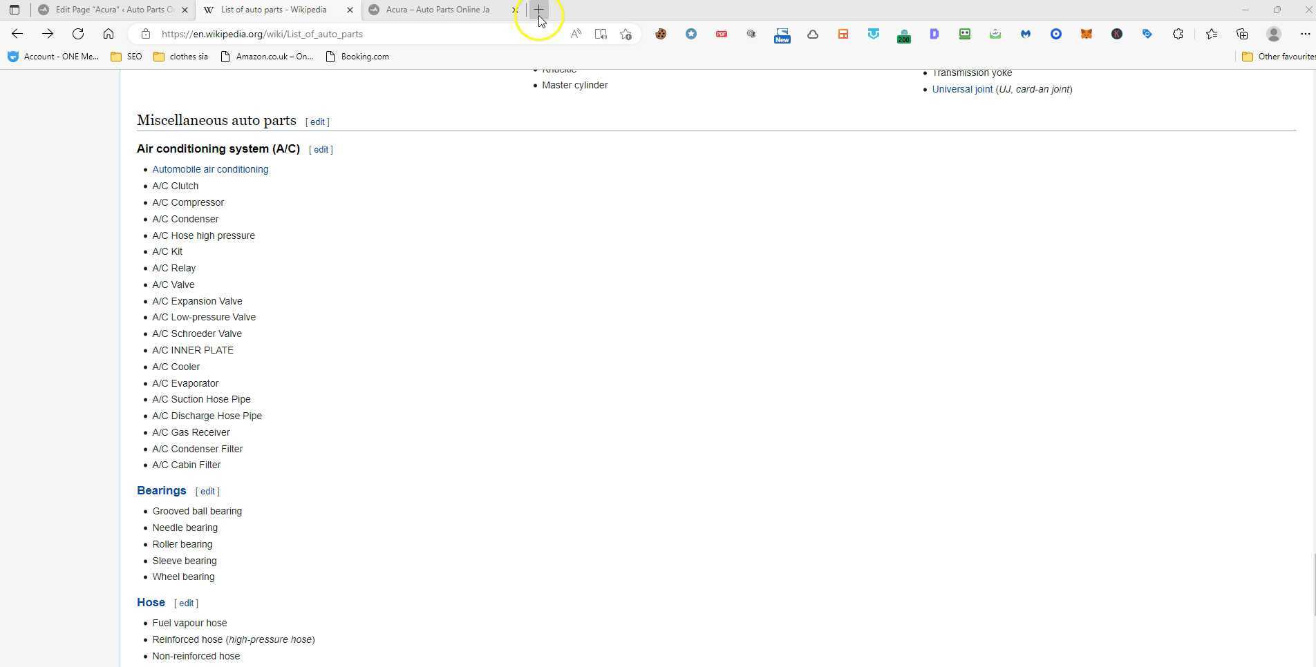 Wikipedia URL for parts