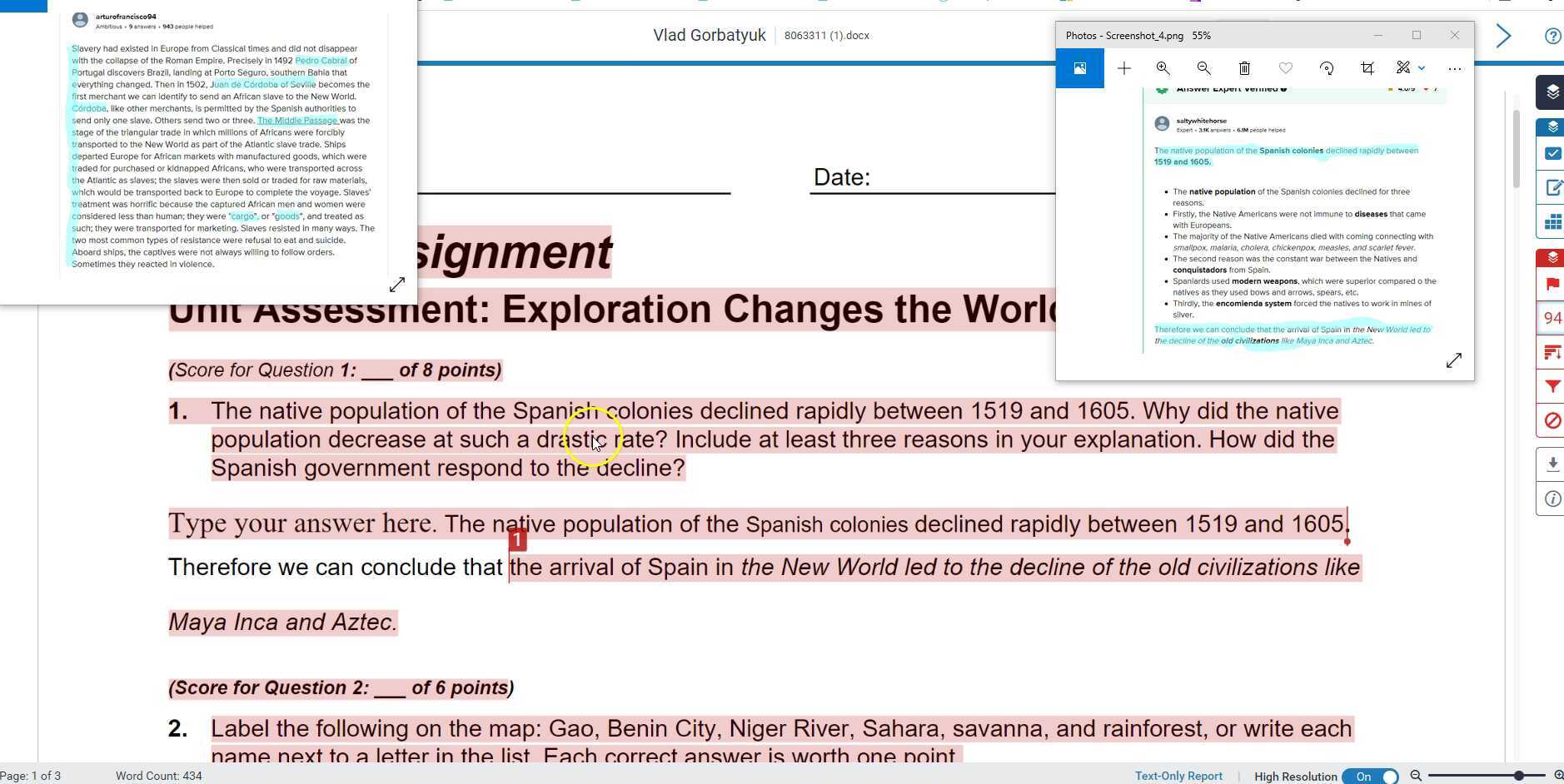 VG 8th Grade World History II SS