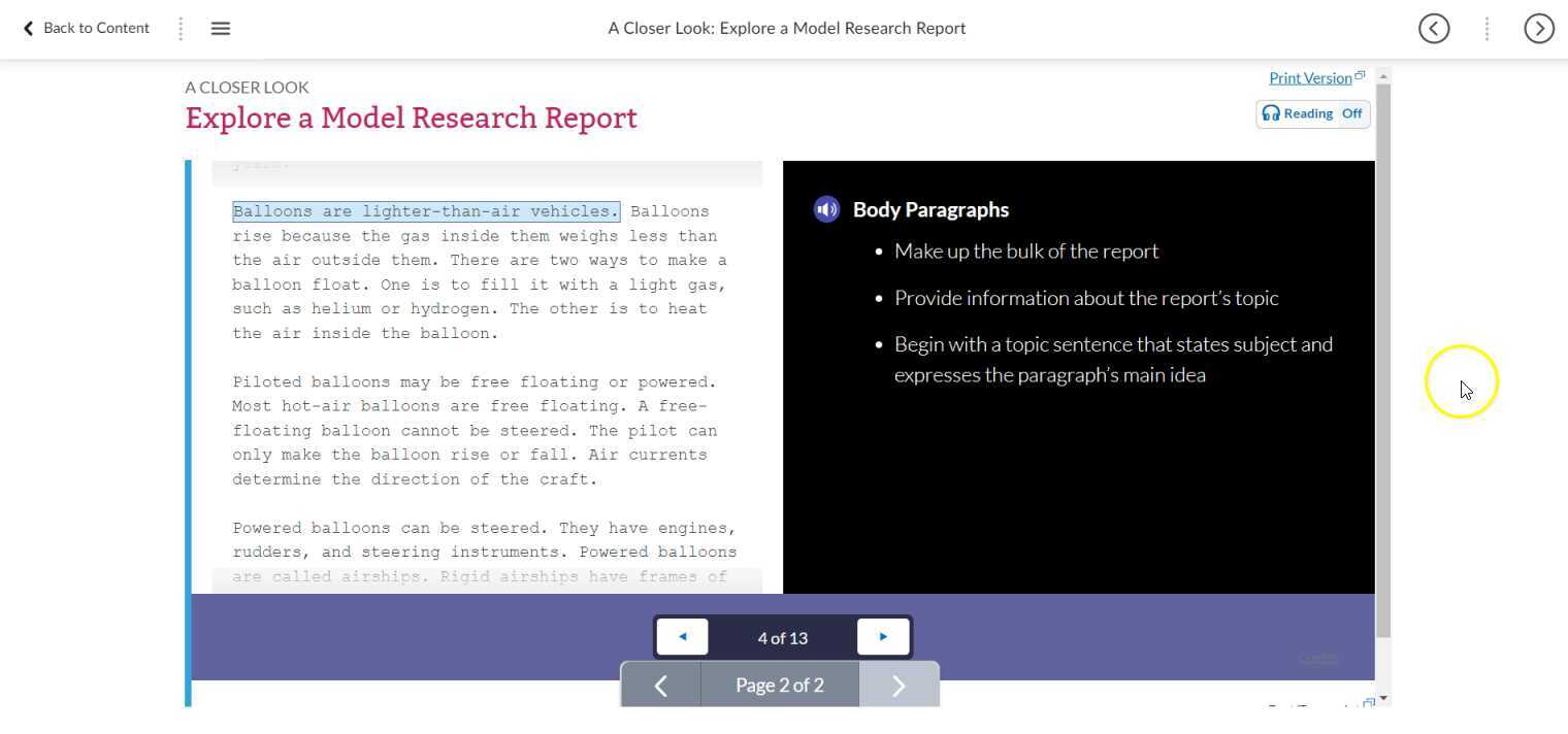 7th LA S1 3.09 Research Report - Body paragraphs and in-text citations
