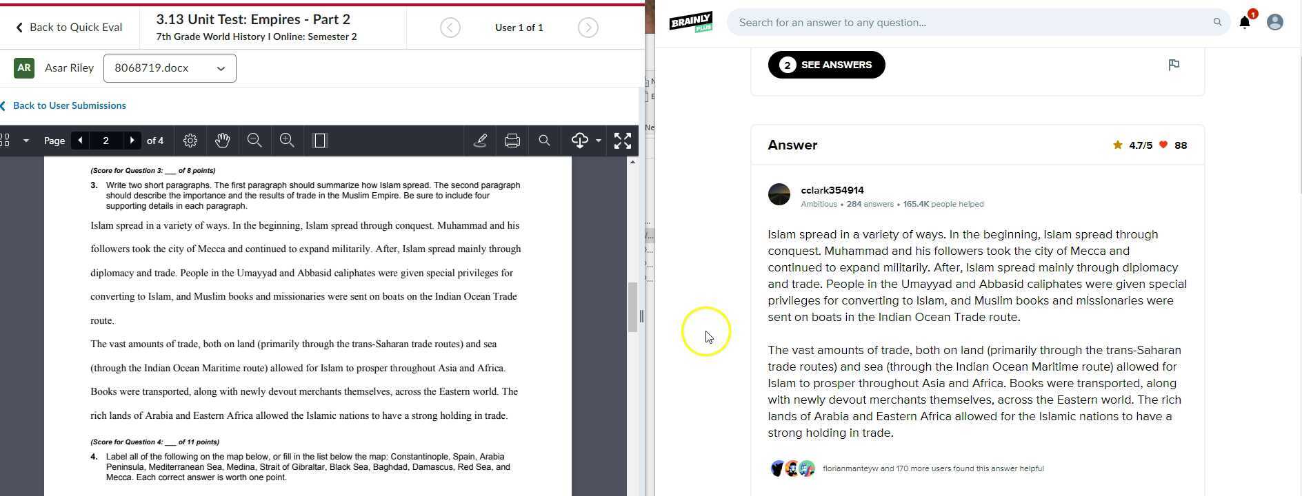 AR 7th Grade WH 3.13