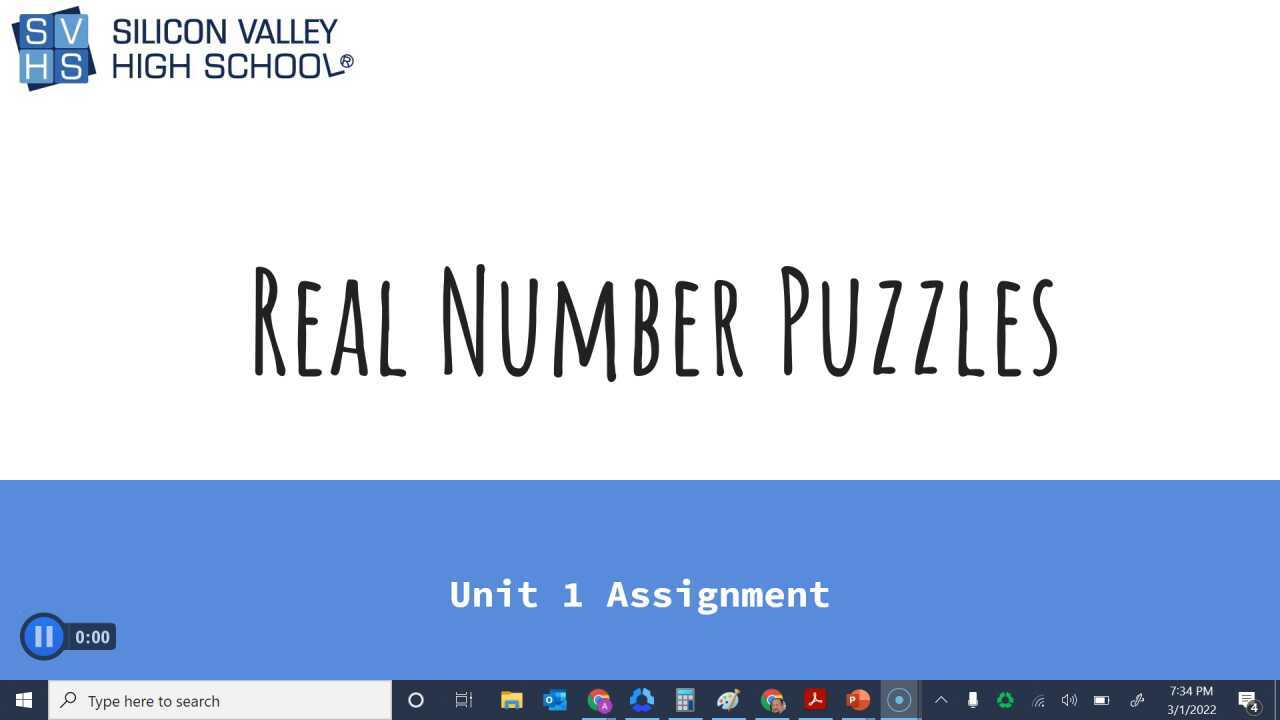 Algebra 1, Part 1 - Unit 1 Assignment Video Directions