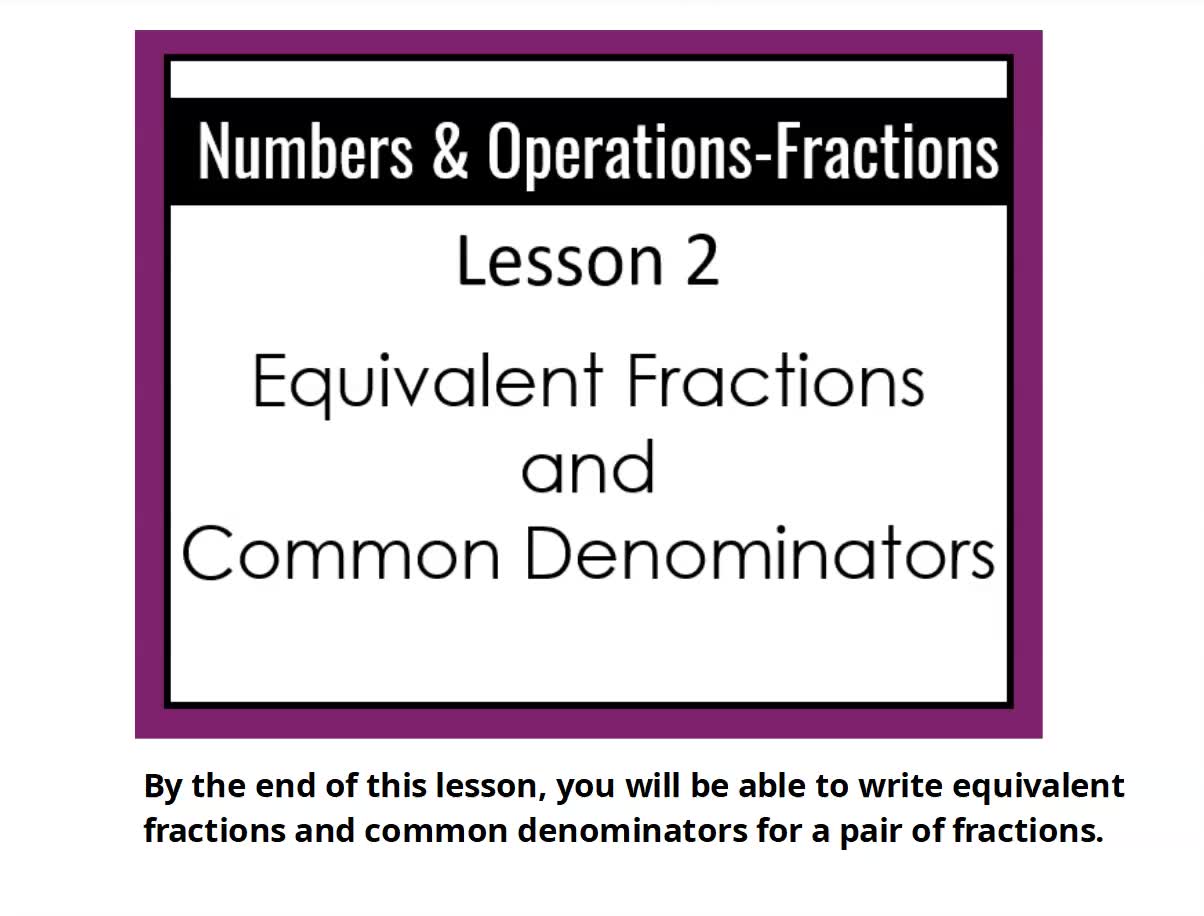 Equivalent Fractions & Common Denominators