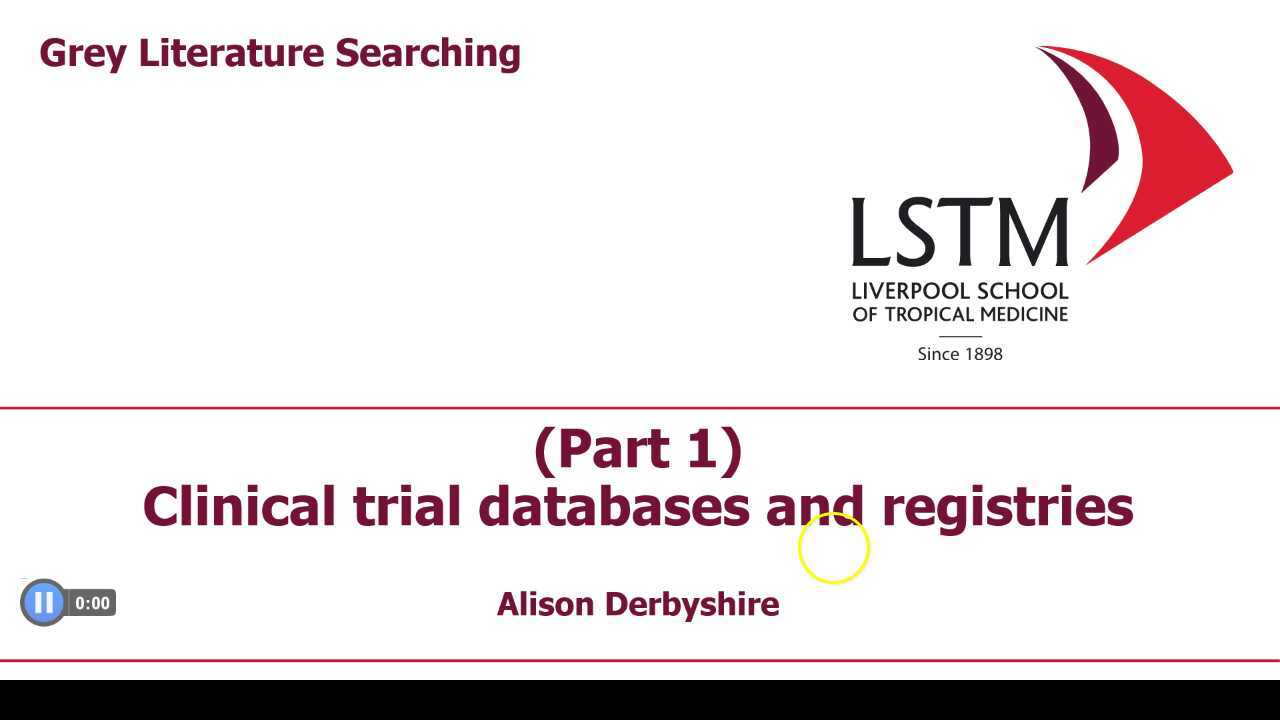 Grey Literature Searching (Clinical trial databases and registries)