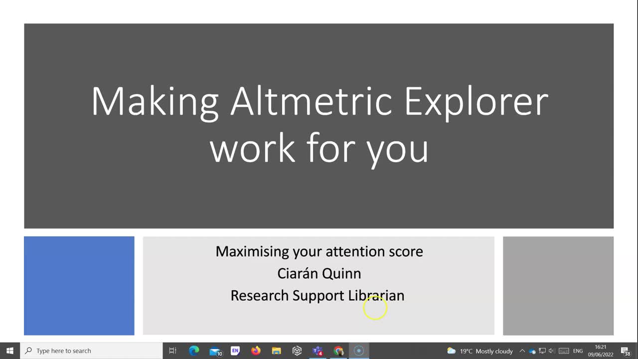 Making Altmetric Explorer work for you: Maximising your Attention Score