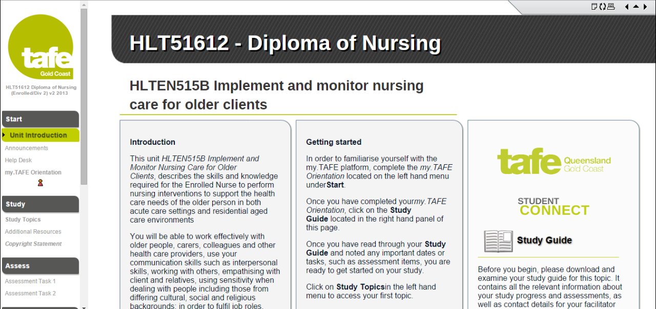TAFE Gold Coast - Virtual tour of my.TAFE for online nursing students