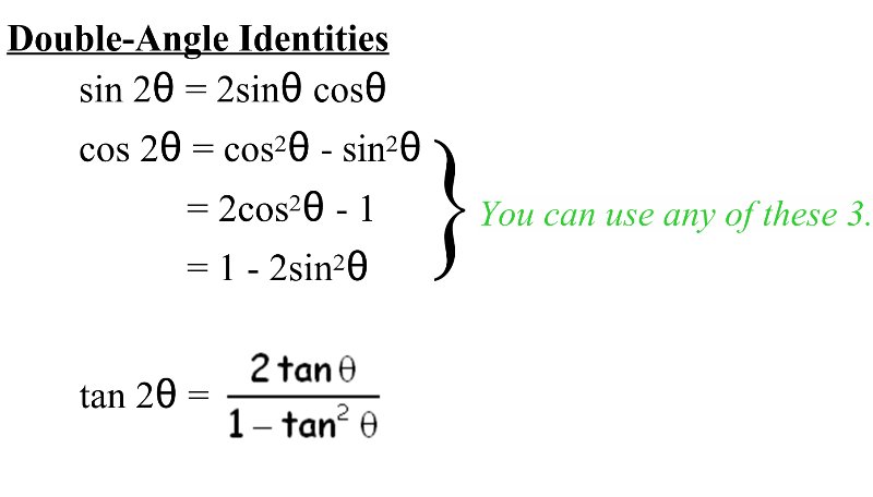 Double Angle Identities