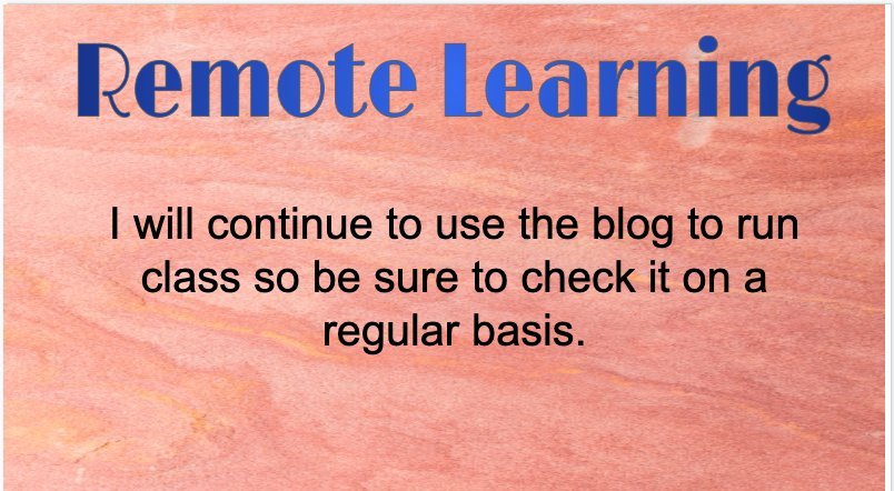 The first day of remote learning