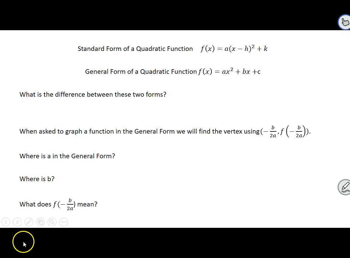 Obj 2c graph standard form of quadratic