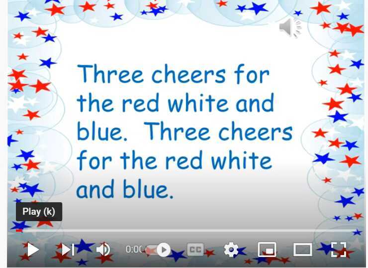 Three cheers for the red, white and blue.