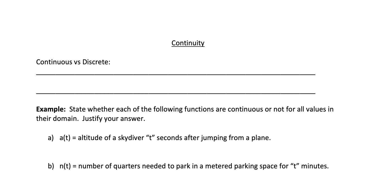 Calculus I: Continuity