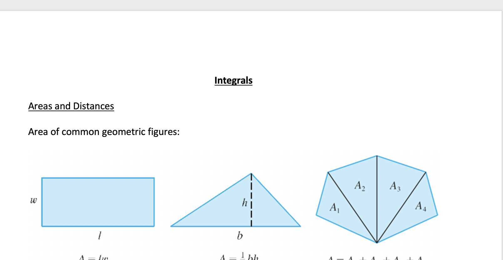 Calculus 1: Area & Distances