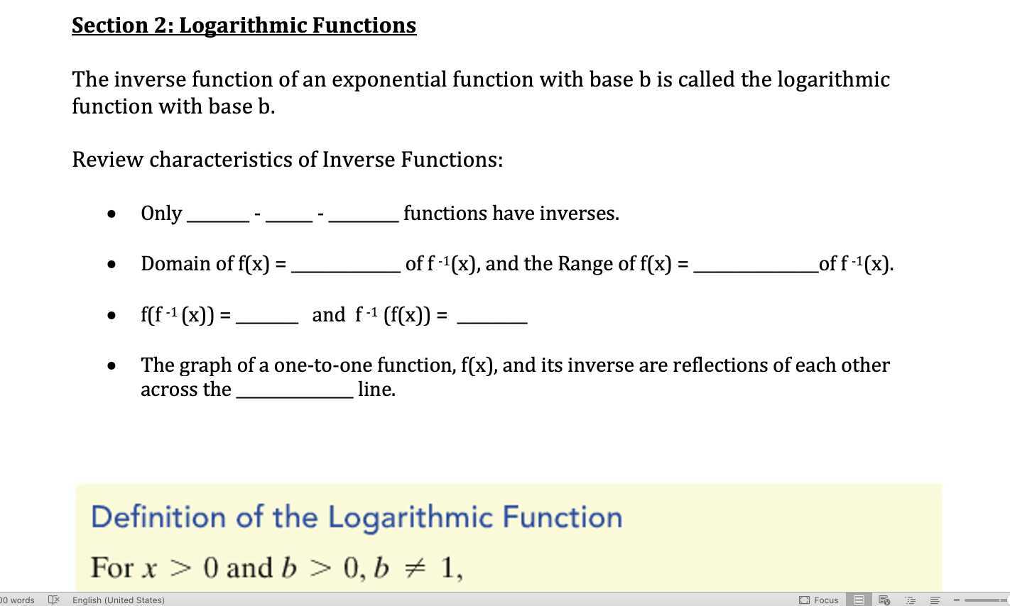 Understanding Logarithmic Functions