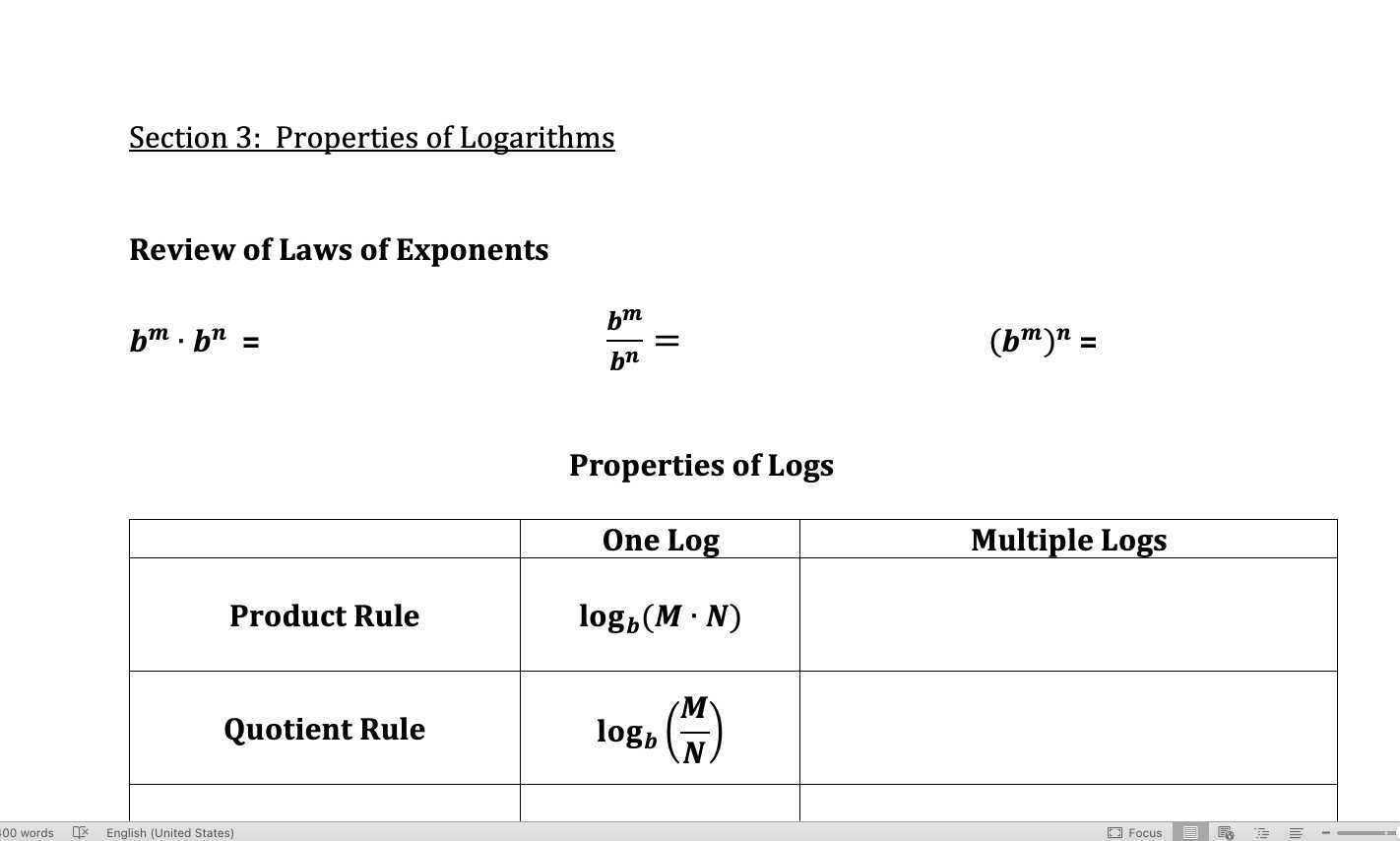 Understanding and Applying Properties of Logarithms