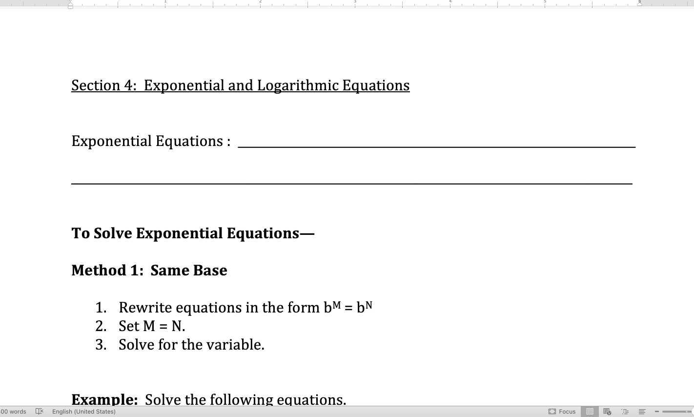 Solving Exponential and Logarithmic Equations