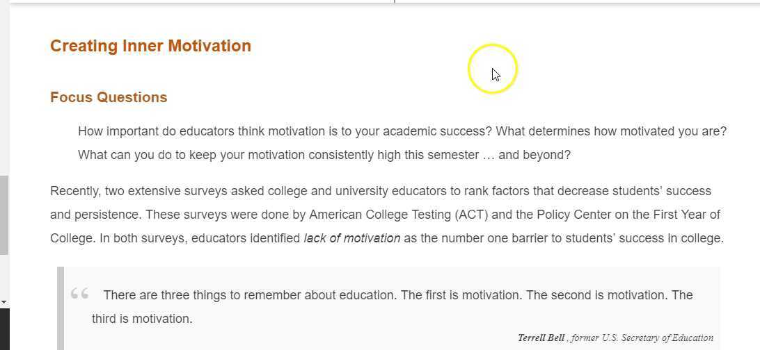 Creating inner motivation: a Formula