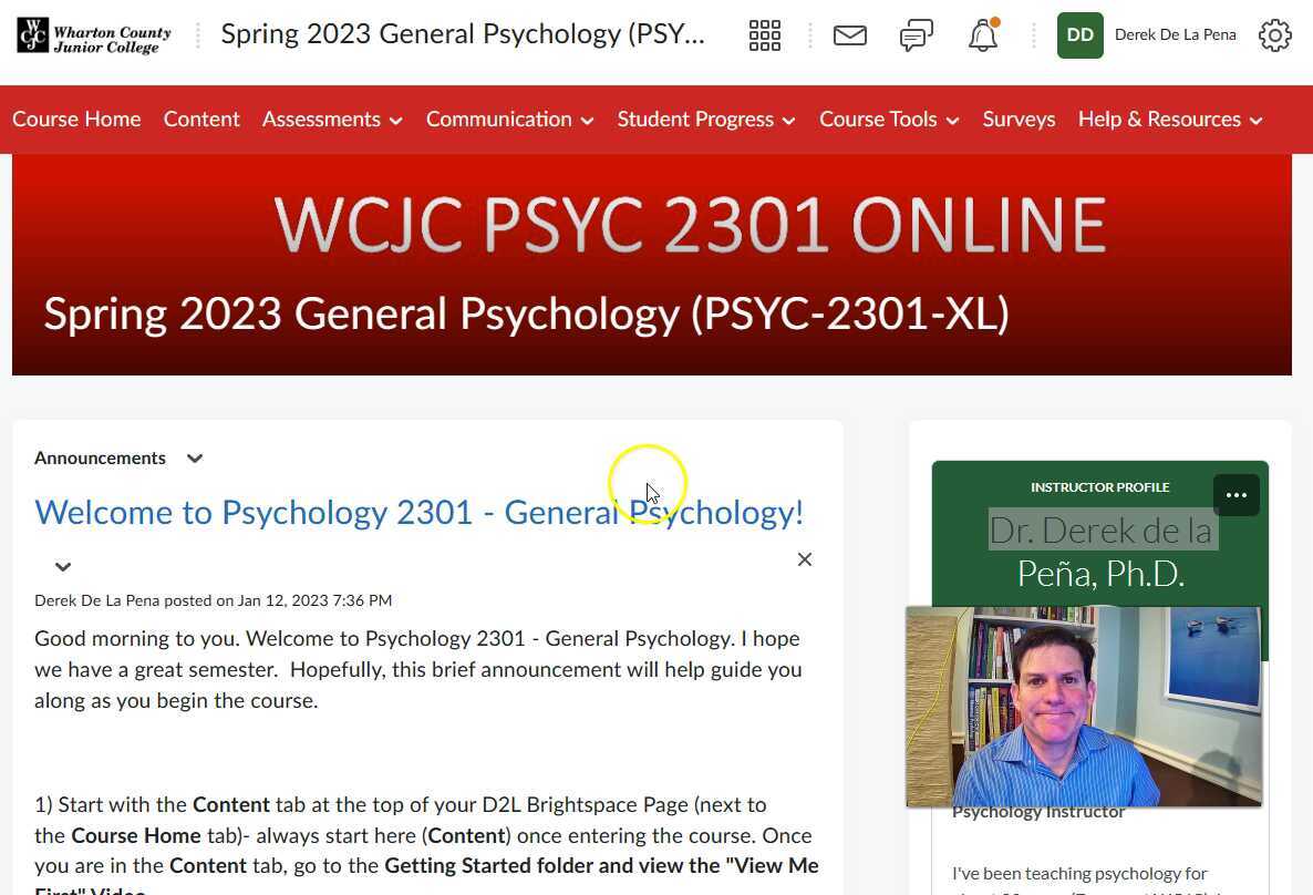 PSYC 2301 End of Week 1 with Dr.D
