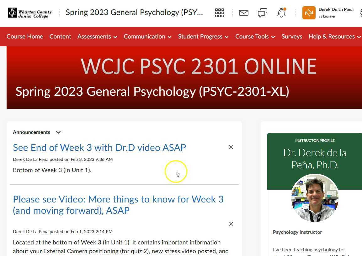 Beginning of Week 4 with Dr.D