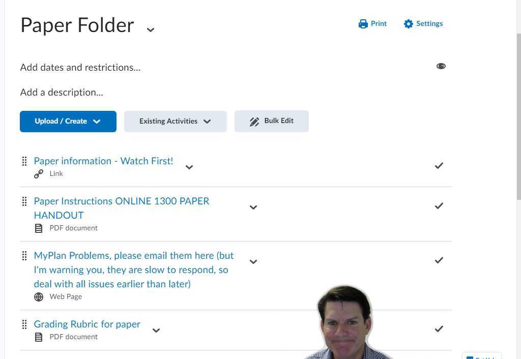 Paper Instructions with Dr.D (about 9 minutes)