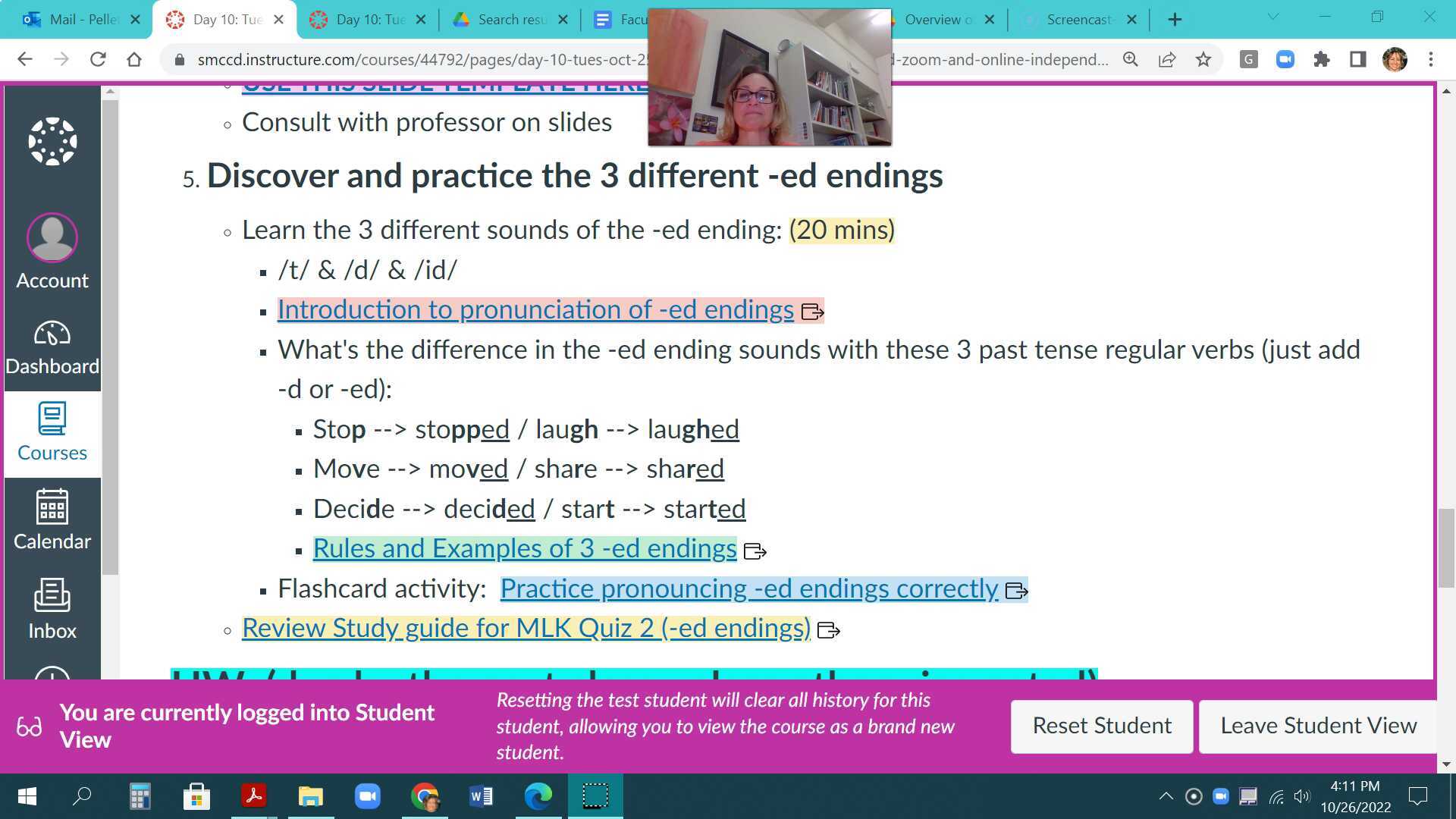 3 -ed endings - intro and first activity