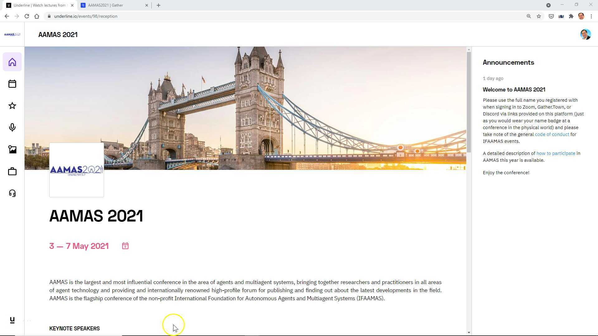 AAMAS 2021 Walkthrough