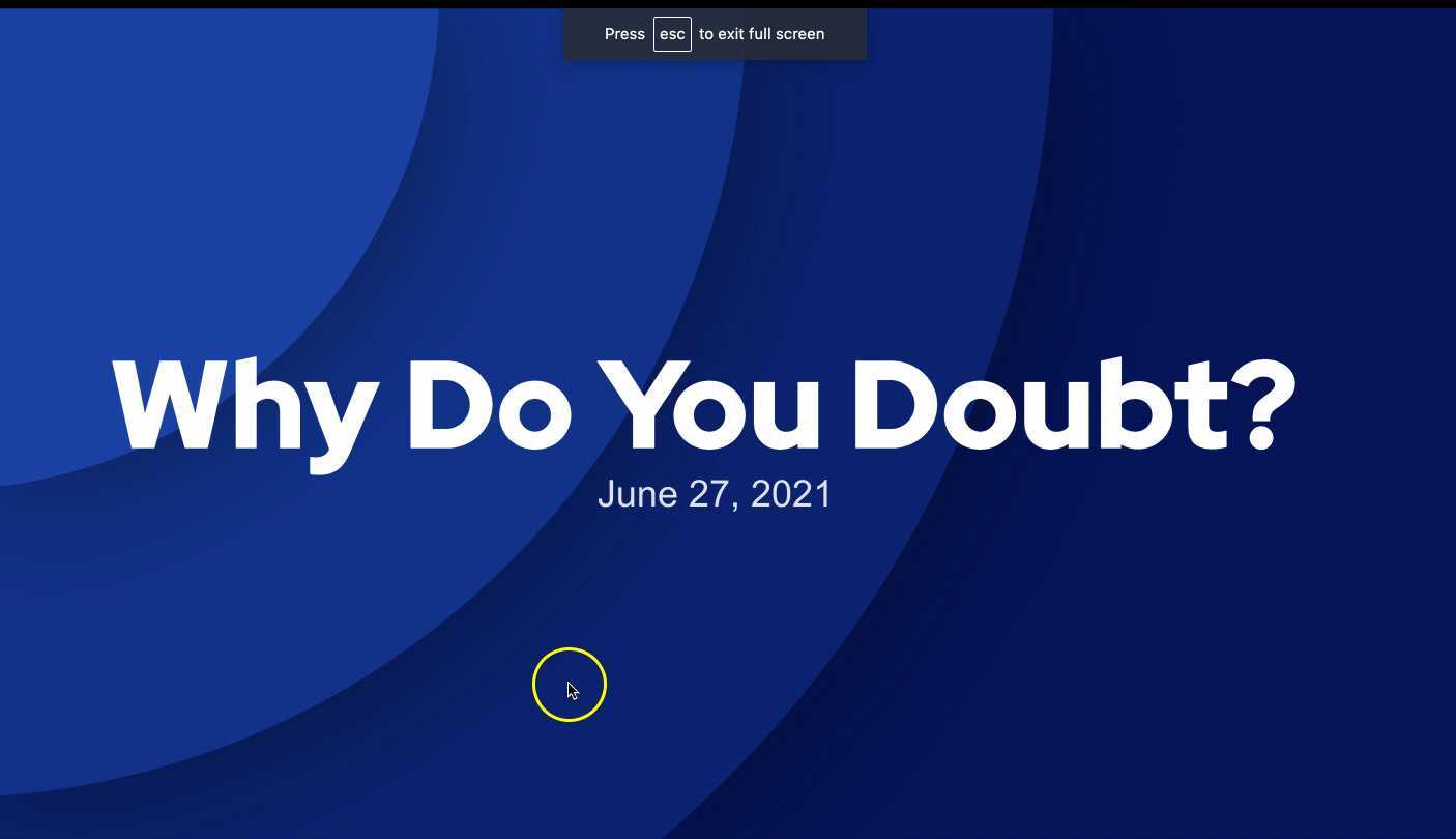 Why Do You Doubt?