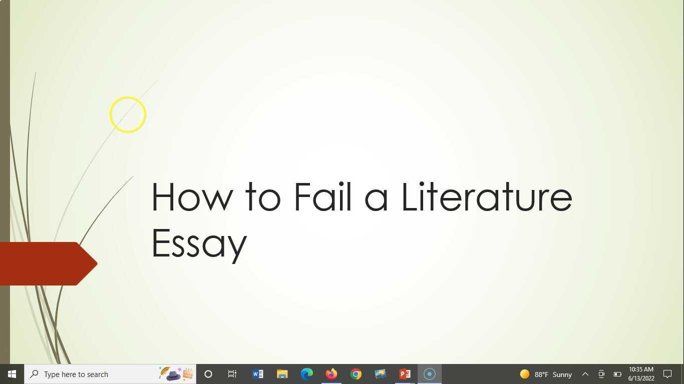 How to Fail a Literature Essay