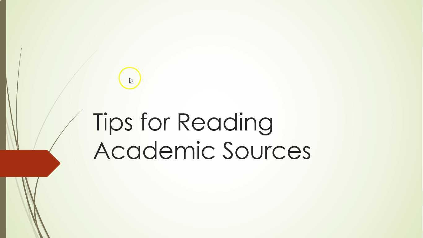 Reading Academic Sources