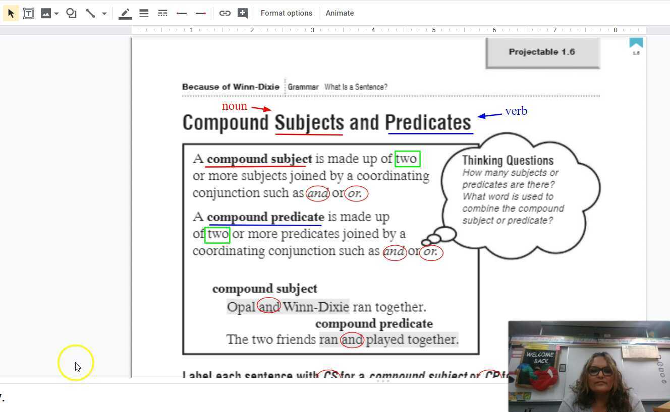 1.6 Compound Sub. & Verbs With Mrs. Galindo