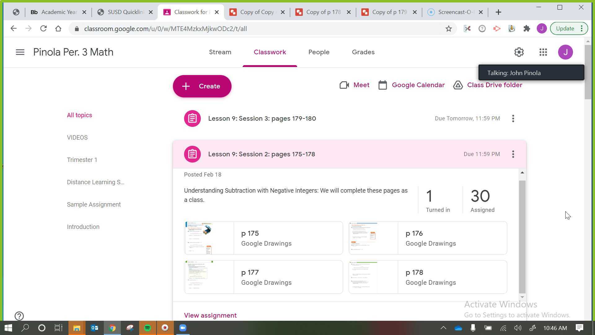 2/22/2021: Lesson 9 pages 177-180