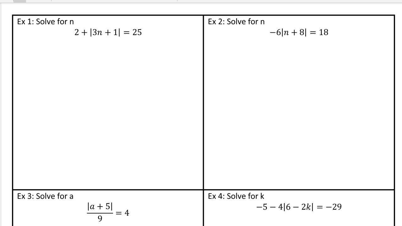 Solving absolute value equations part 2