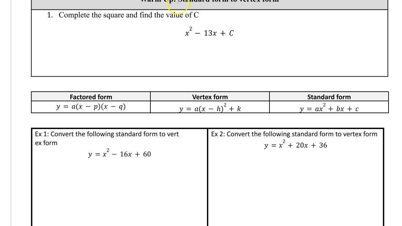 Standard Form To Vertex Form standard-form-to-vertex-form