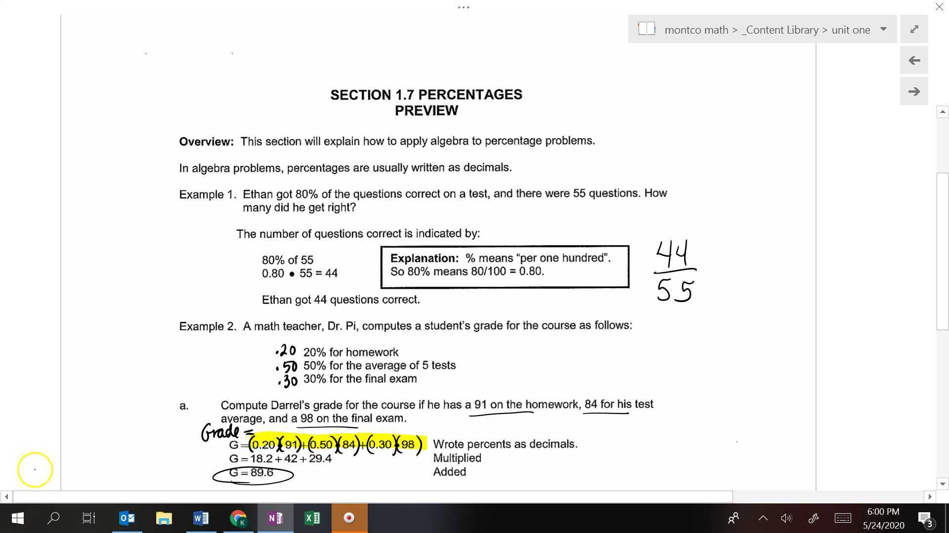 section 1.7 notes and classwork