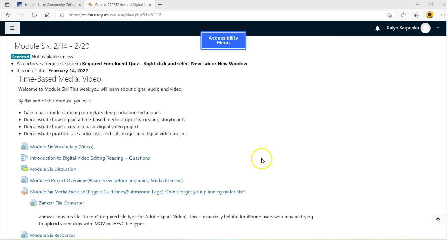 DME 110 Module Six Overview