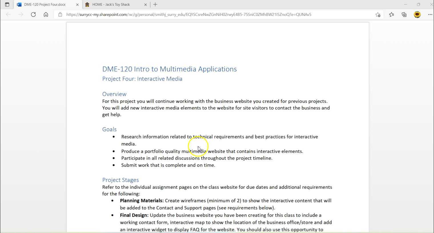 Project Four Overview DME 120