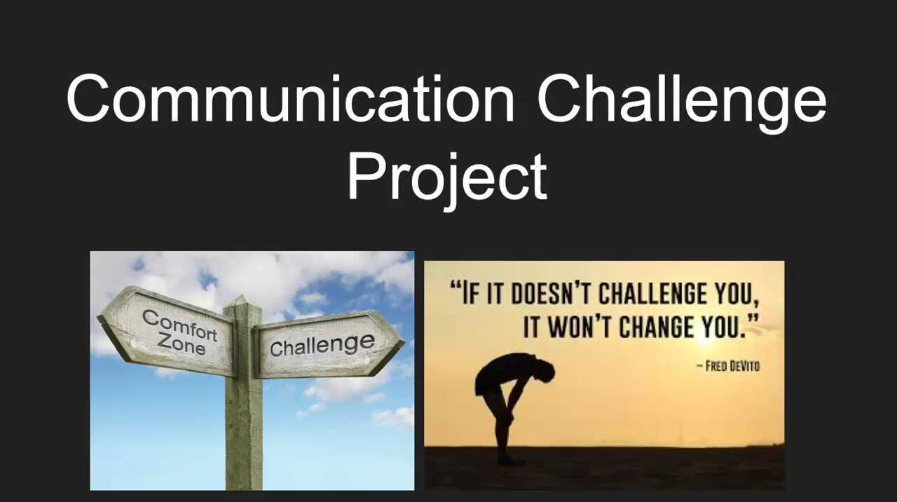 (CC) Communication Challenge Project Overview No Music
