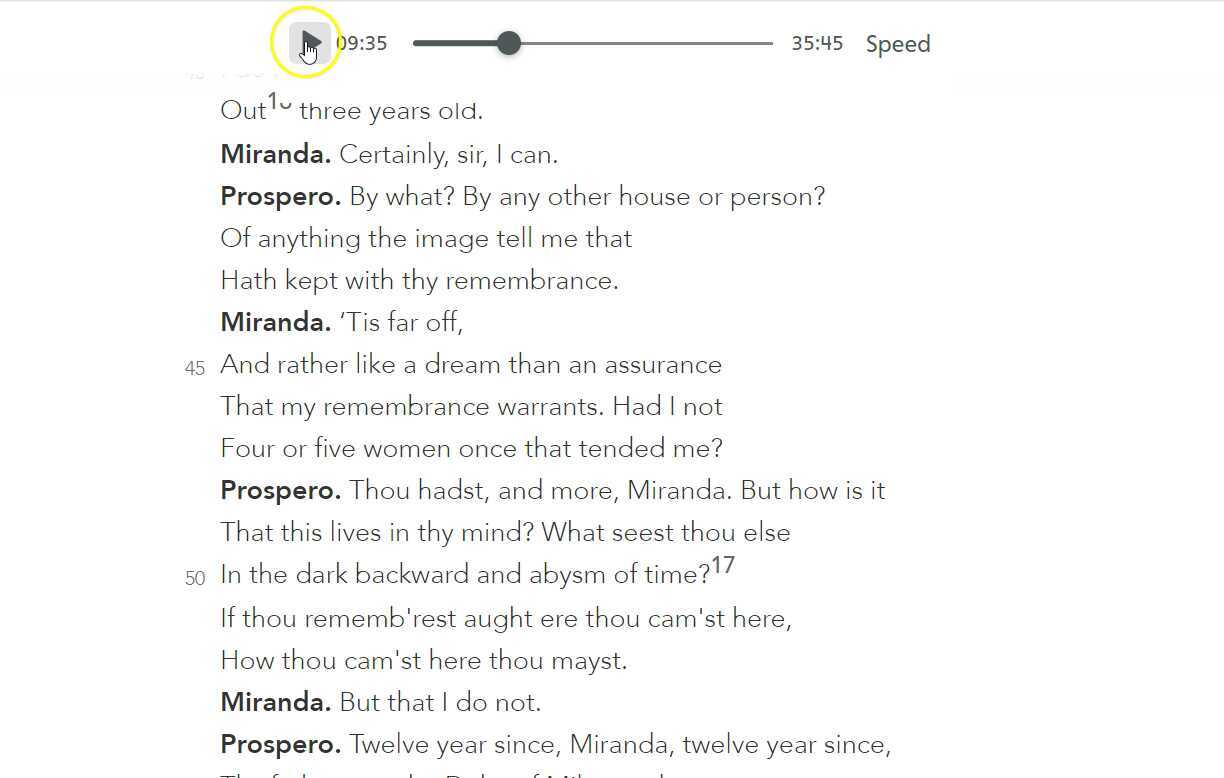 Tempest Act 1 scene 2 pg 440-441