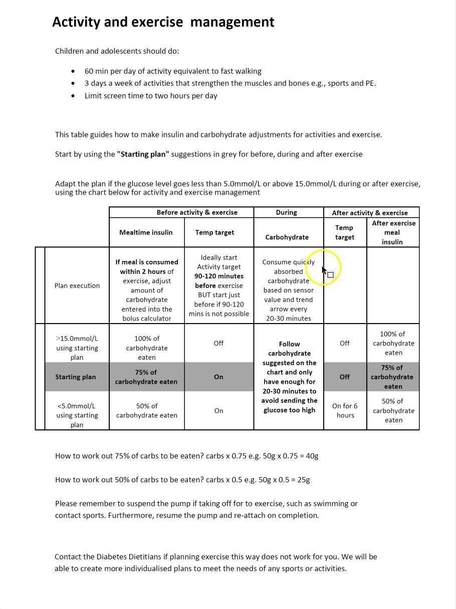 HCL - Activty and exercise