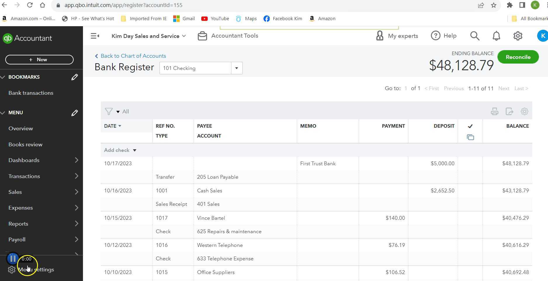 CA: Reports, Editing Transactions, and Registers (Pages 60-62)
