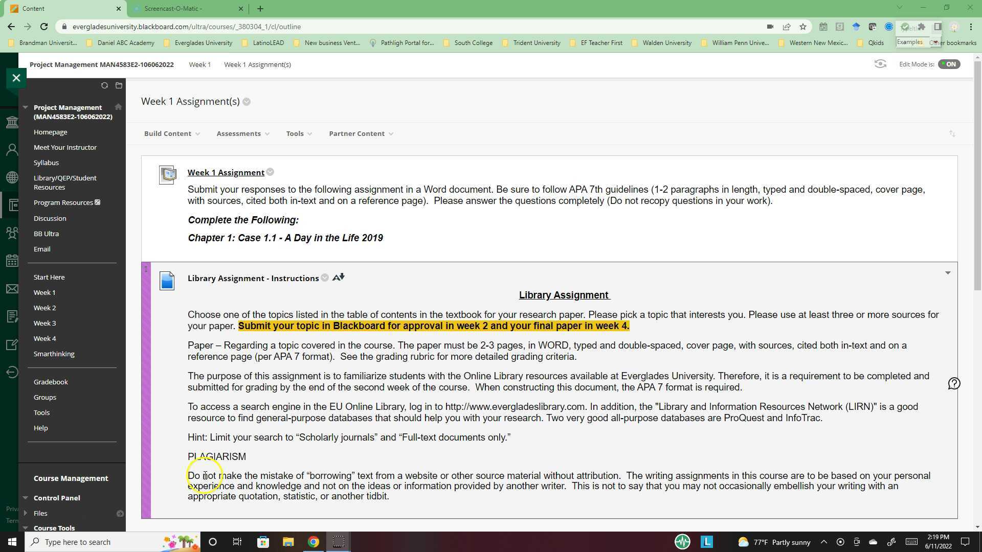 RE: Assignment Expectations & Explanation