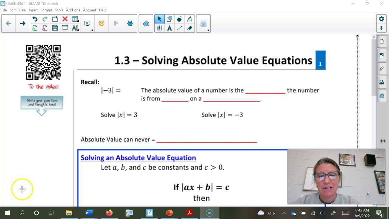 1.3T Video #1 - Solving Absolute Equations Concepts