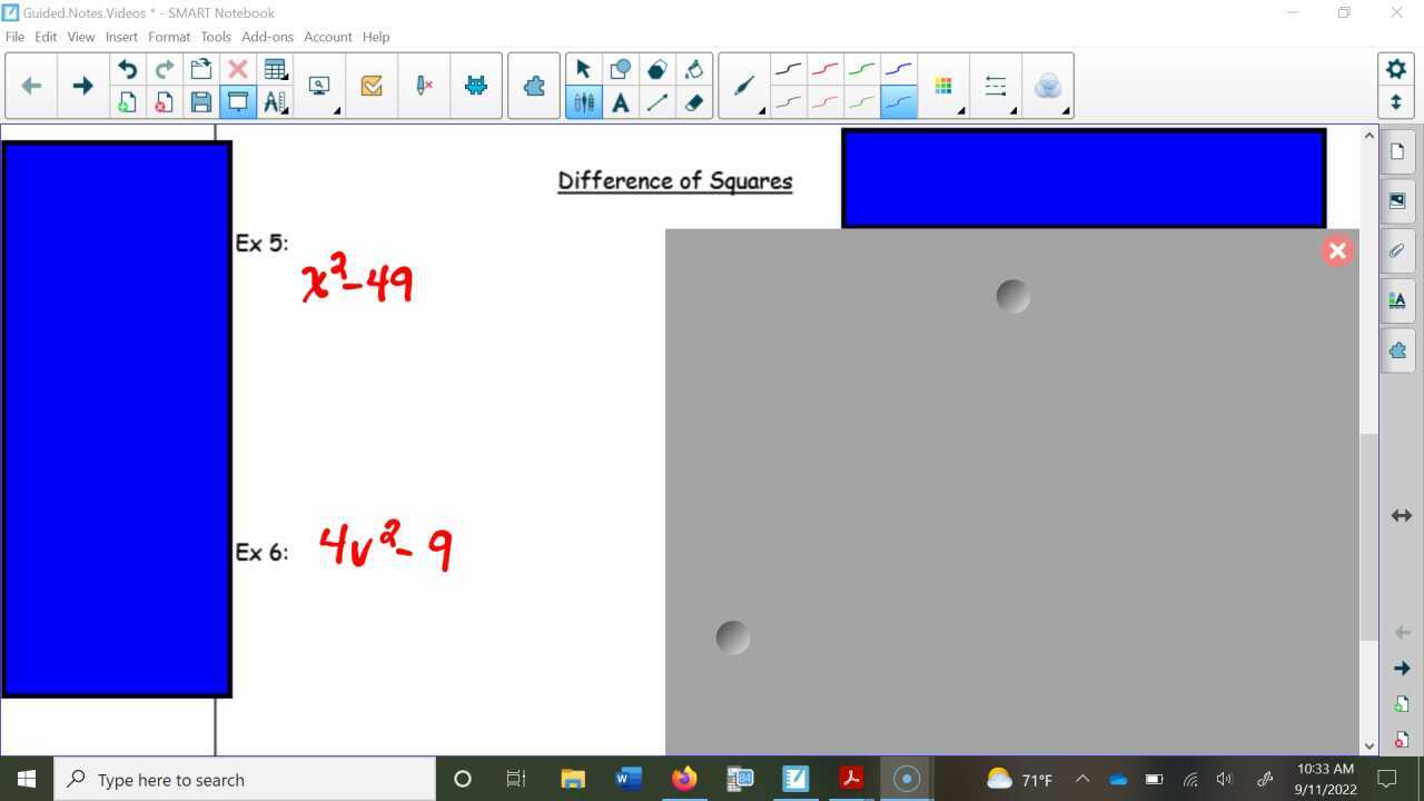 5.4T Video #2: Factoring Differences of Squares
