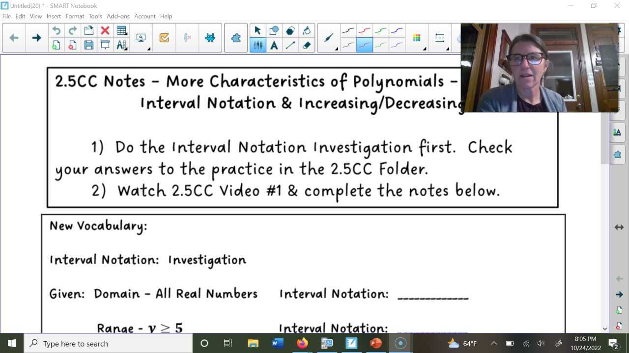 2.5CC More Characteristics of Polynomials - Interval Notation ...