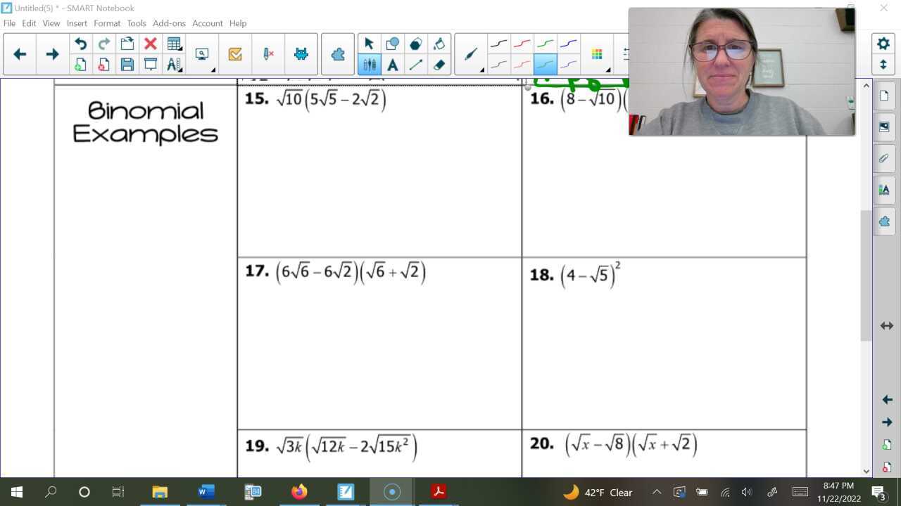 4.2 Video #3: Multiplying Binomials using Radicals
