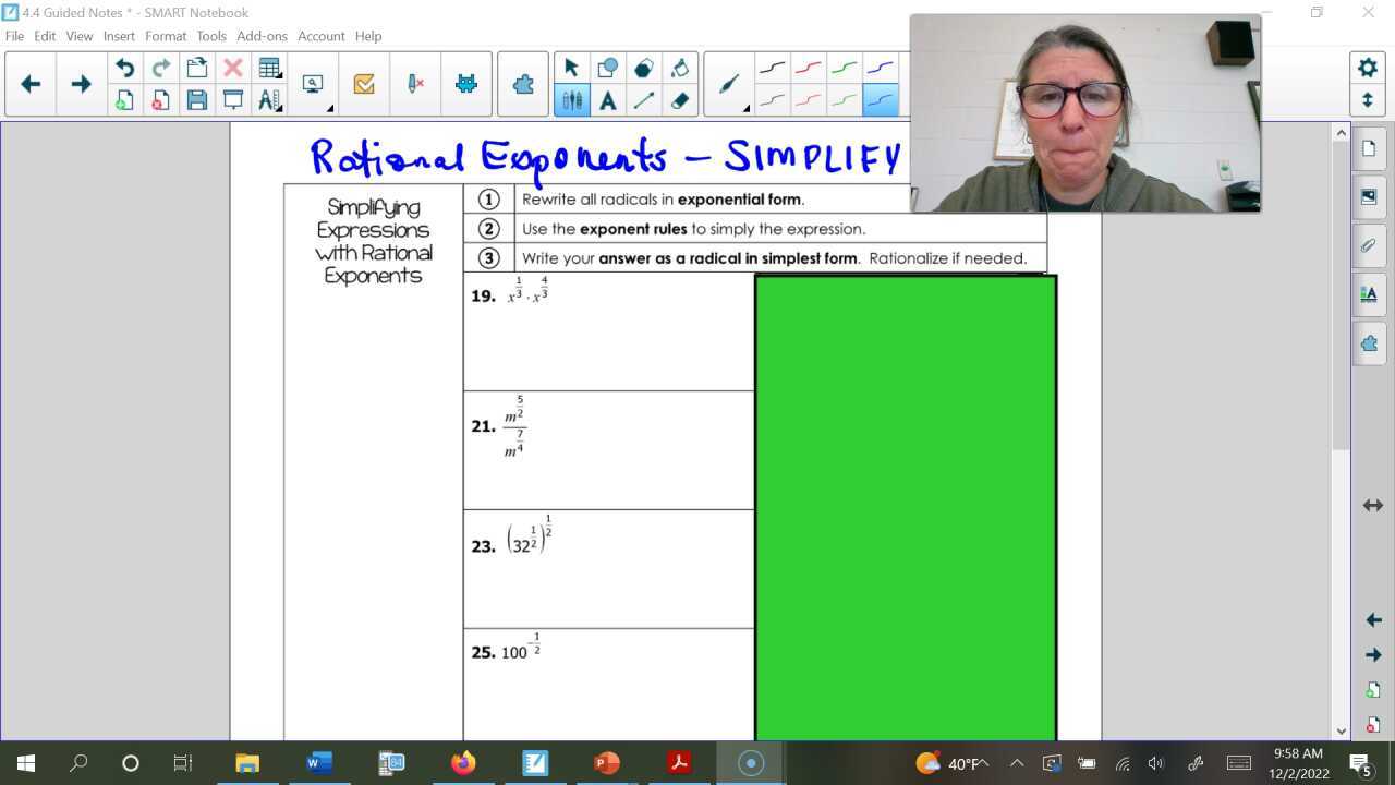 4.4 Video #2: Simplifying Expressions with Rational Exponents (& Radicals)